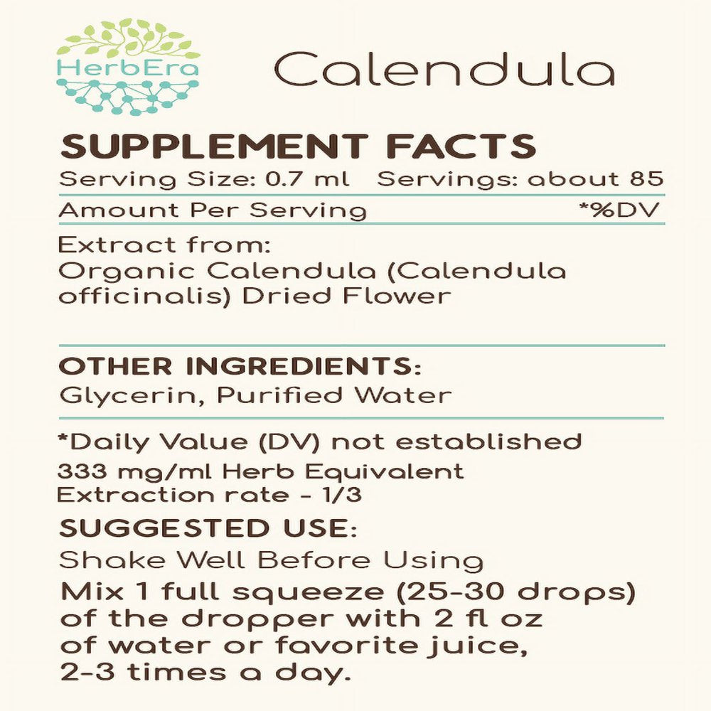 Calendula Extract Tincture - Organic & Alcohol-Free