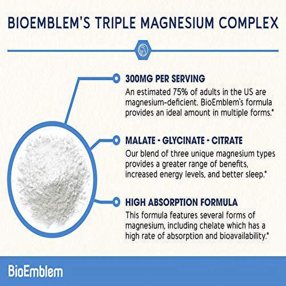 Triple Magnesium Complex - Bioemblem - 90 Capsules